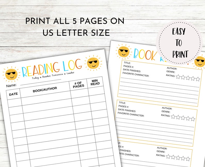 Summer Reading Tracker for Kids Summer Reading Challenge - Etsy