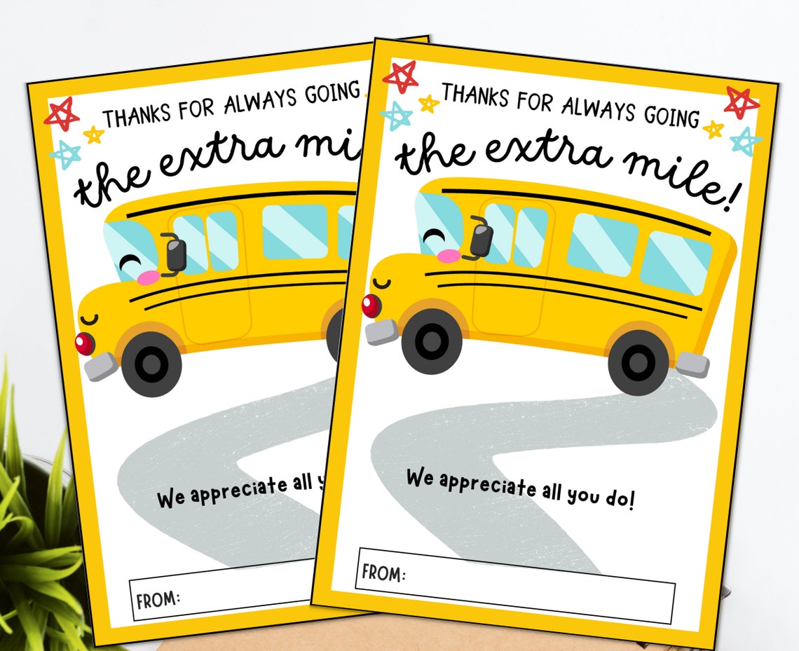 Bus Driver Gift Card Holder Printable School Bus Gift - Etsy