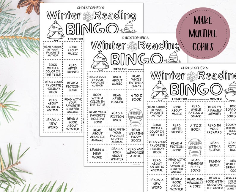 Winter Reading BINGO Challenge Winter Break Reading Challenge Winter ...