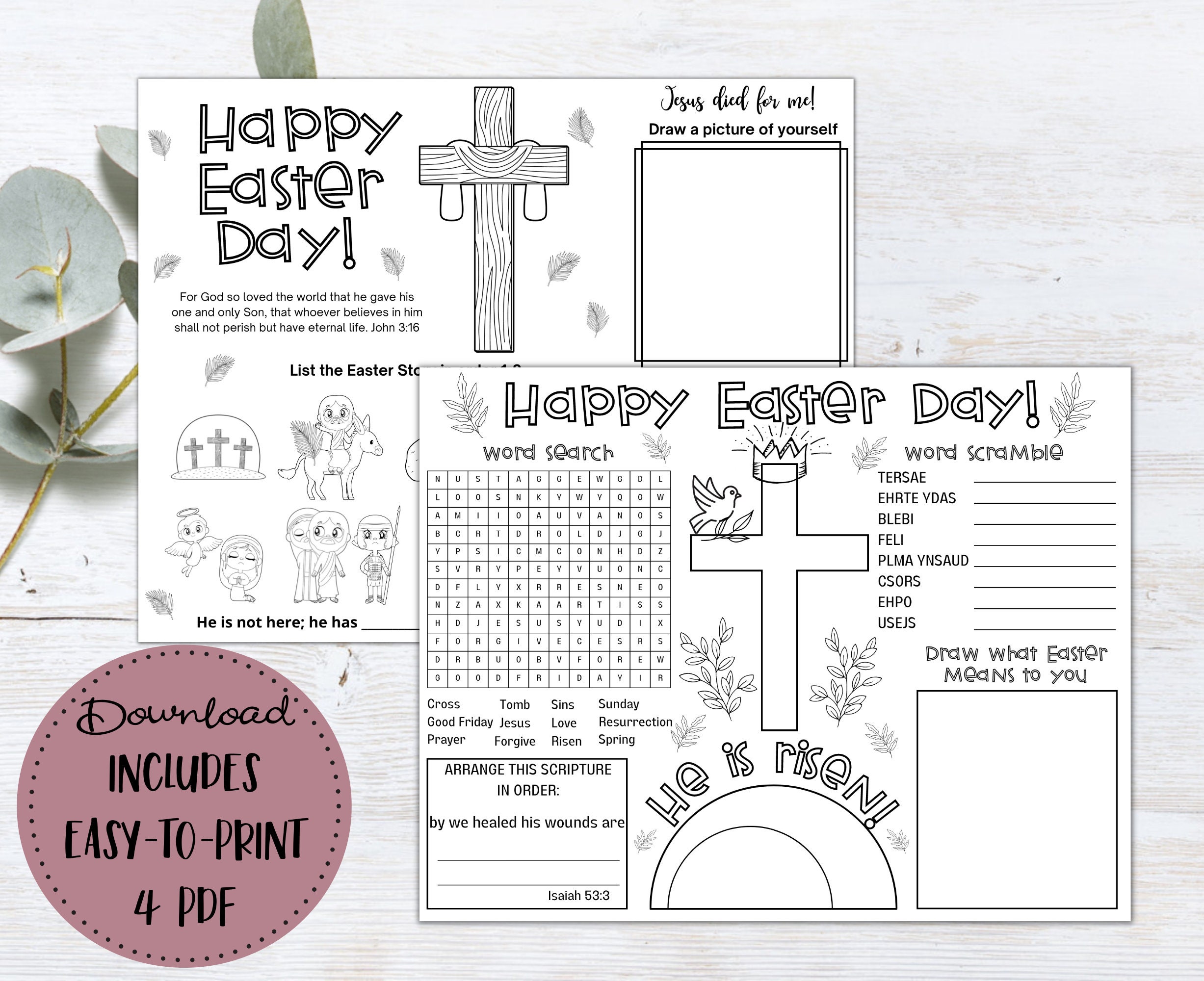Christian Easter Placemat Activities | Easter Placemat Activity Sheet ...