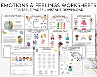 Kids Mental Health Worksheets - Etsy