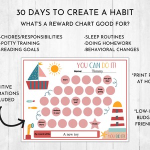 Reward Chart for Kids | Editable Reward Chart at the Sea ...