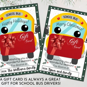 School Bus Christmas Gift Card Holder | Printable School Bus Gift ...