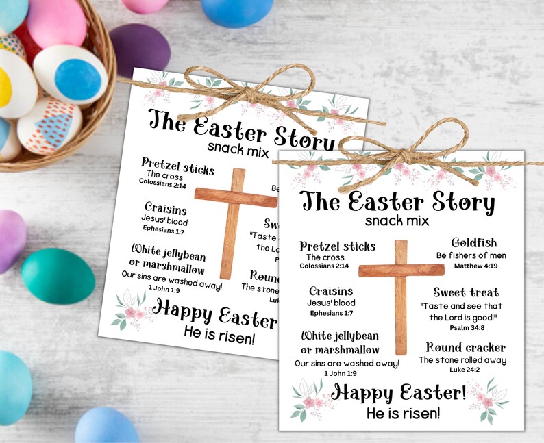 Easter Story Snack Mix Printable Easter Story Snack Treat - Etsy