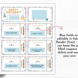 Birthday Coupon Book | Printable Birthday Coupons for Kids | Birthday ...