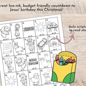 Nativity Advent Coloring Countdown | Printable Advent Calendar for Kids ...