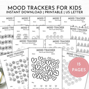 Mood Tracker for Kids | Daily Mood Tracker for Kids | Monthly Mood ...