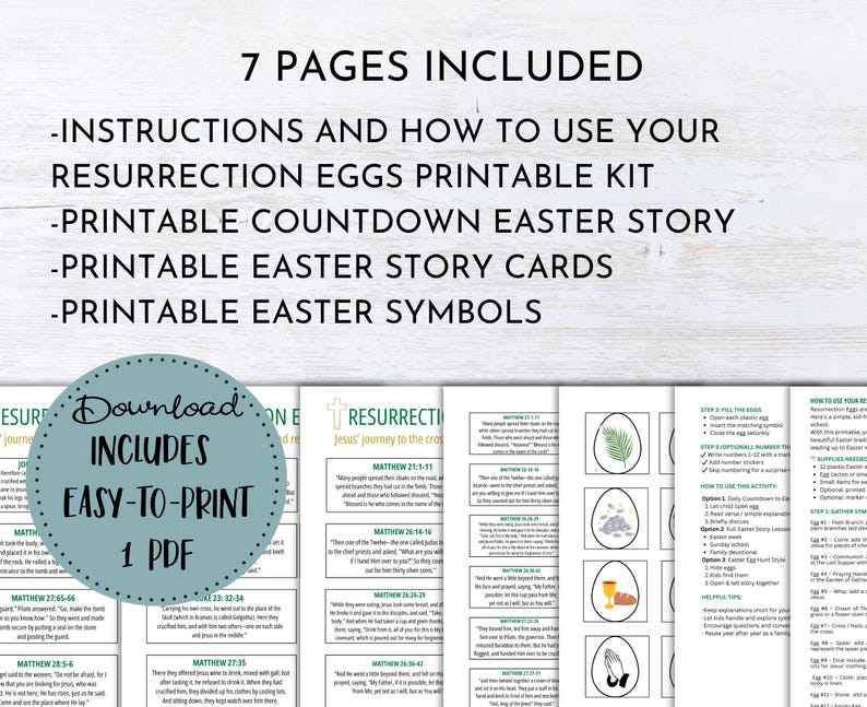 Resurrection Eggs Printable Kit, Resurrection Eggs Story, Christian ...