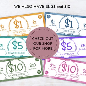 EDITABLE Mom Bucks Printable | Reward Bucks | Good Behavior Bucks ...