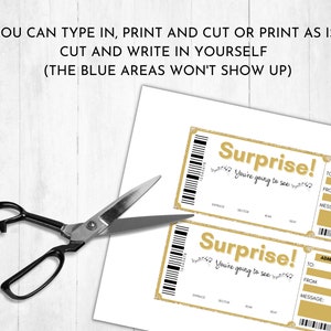 Printable Concert Ticket Template | Surprise Concert Gift Template ...