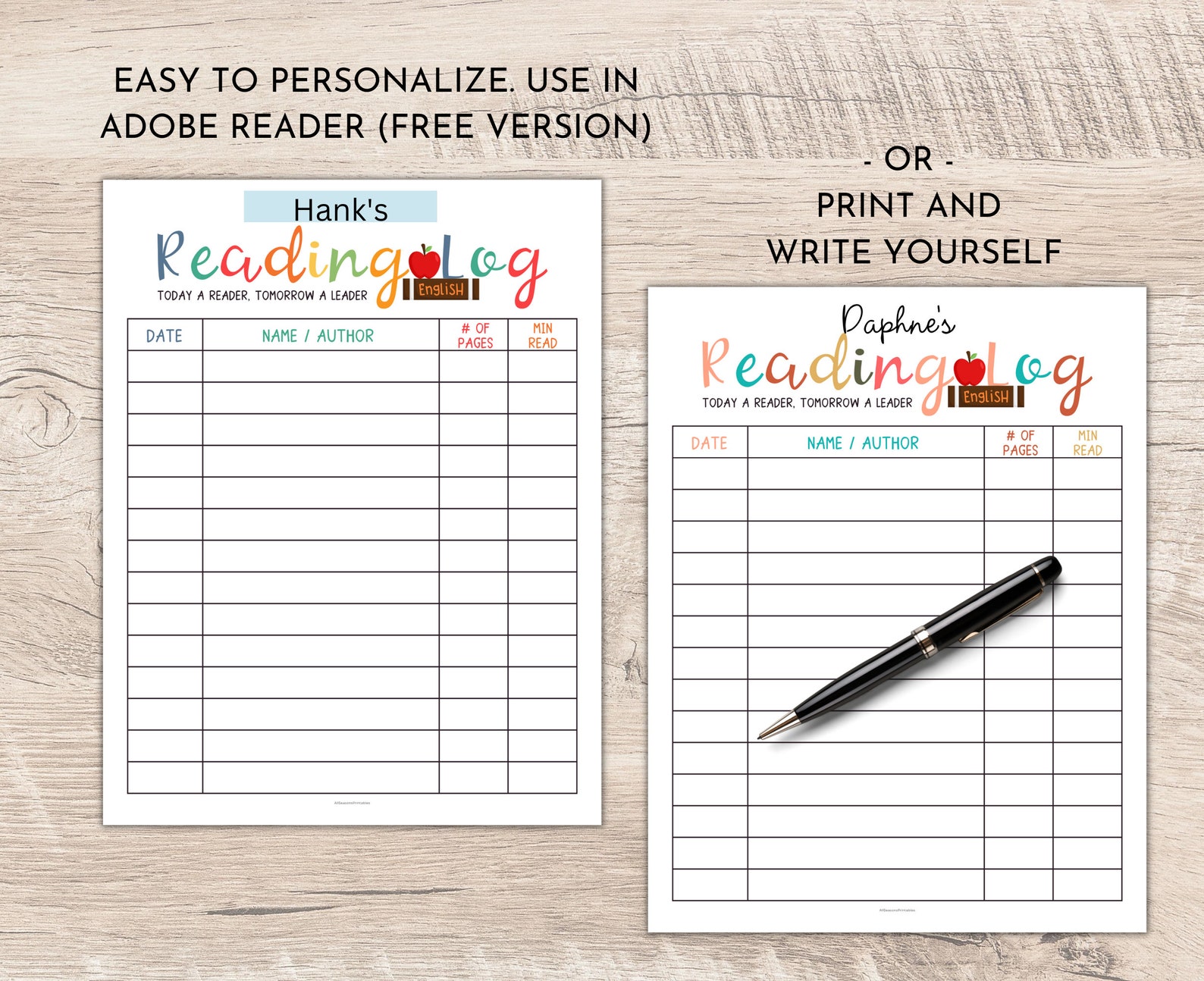 Reading Log for Kids Reading Log Printable Book Tracker for Kids ...