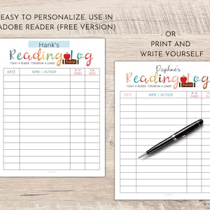 Reading Log for Kids | Reading Log Printable | Book Tracker for Kids ...