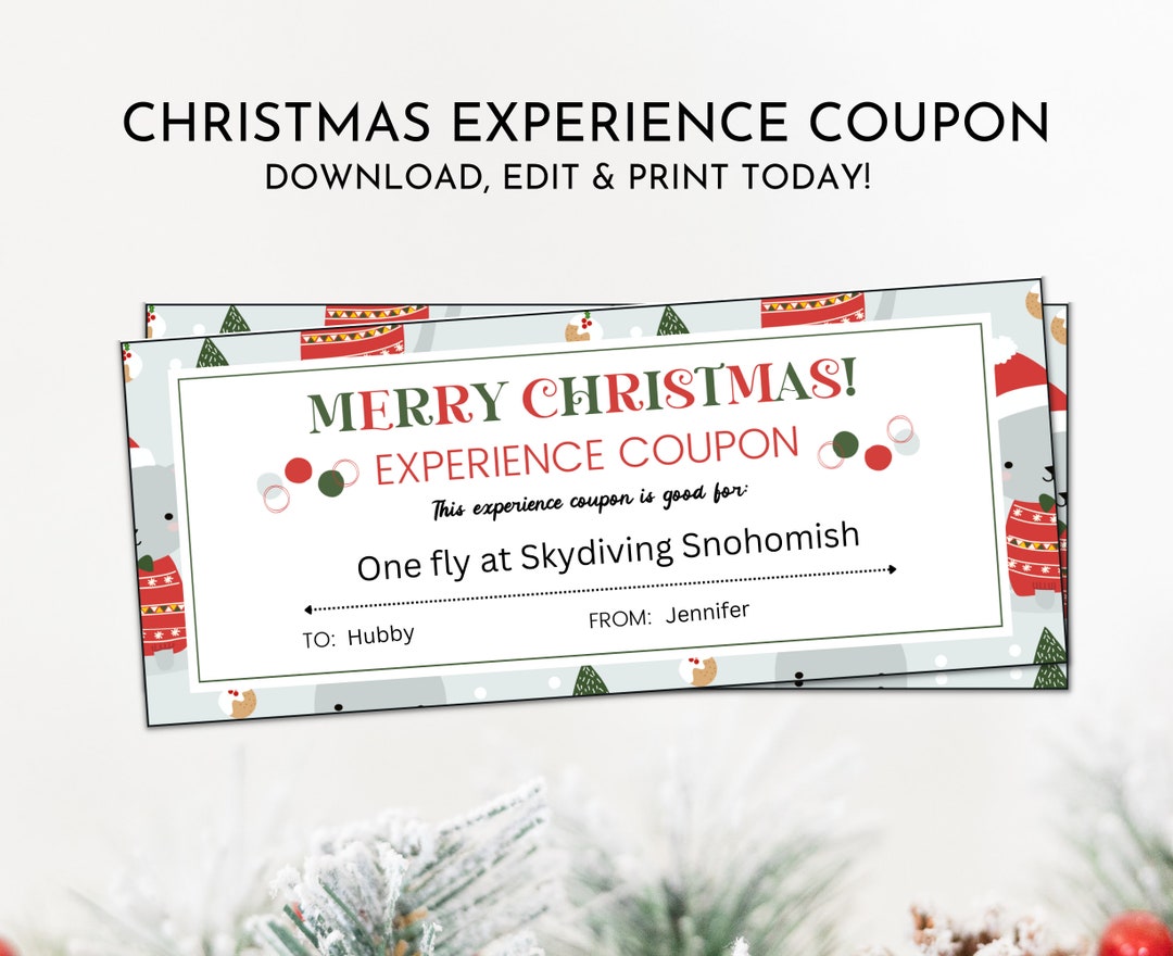 Christmas Experience Coupon Printable | Editable Christmas Coupons ...