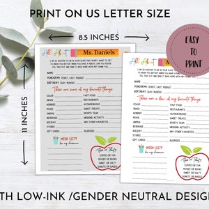 Teacher Survey | Teacher Favorites Survey | All About My Teacher ...