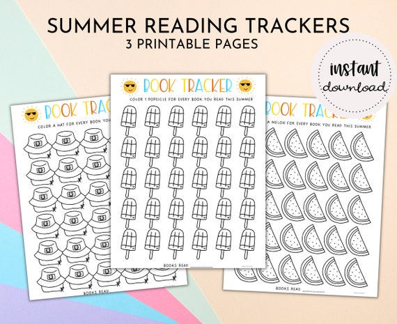 Summer Reading Tracker for Kids Summer Reading Challenge - Etsy