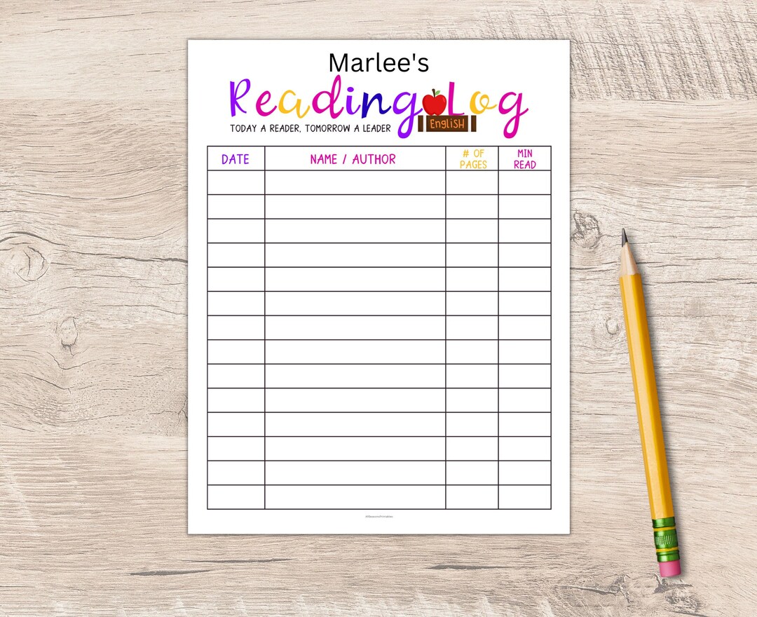 Reading Log for Kids | Reading Log Printable | Book Tracker for Kids ...