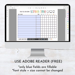 Editable Screen Time Checklist | How to Earn Screen Time Chart | Daily ...