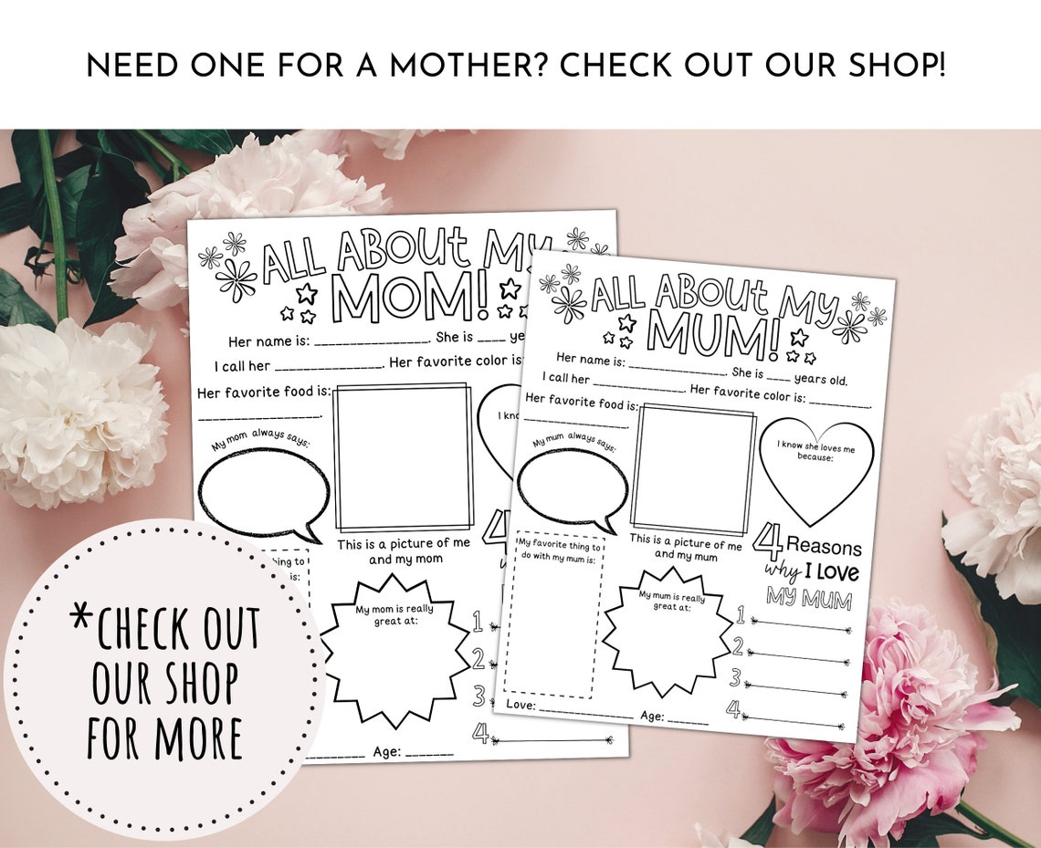 All About My Grandma Questionnaire All About My Nana | Etsy