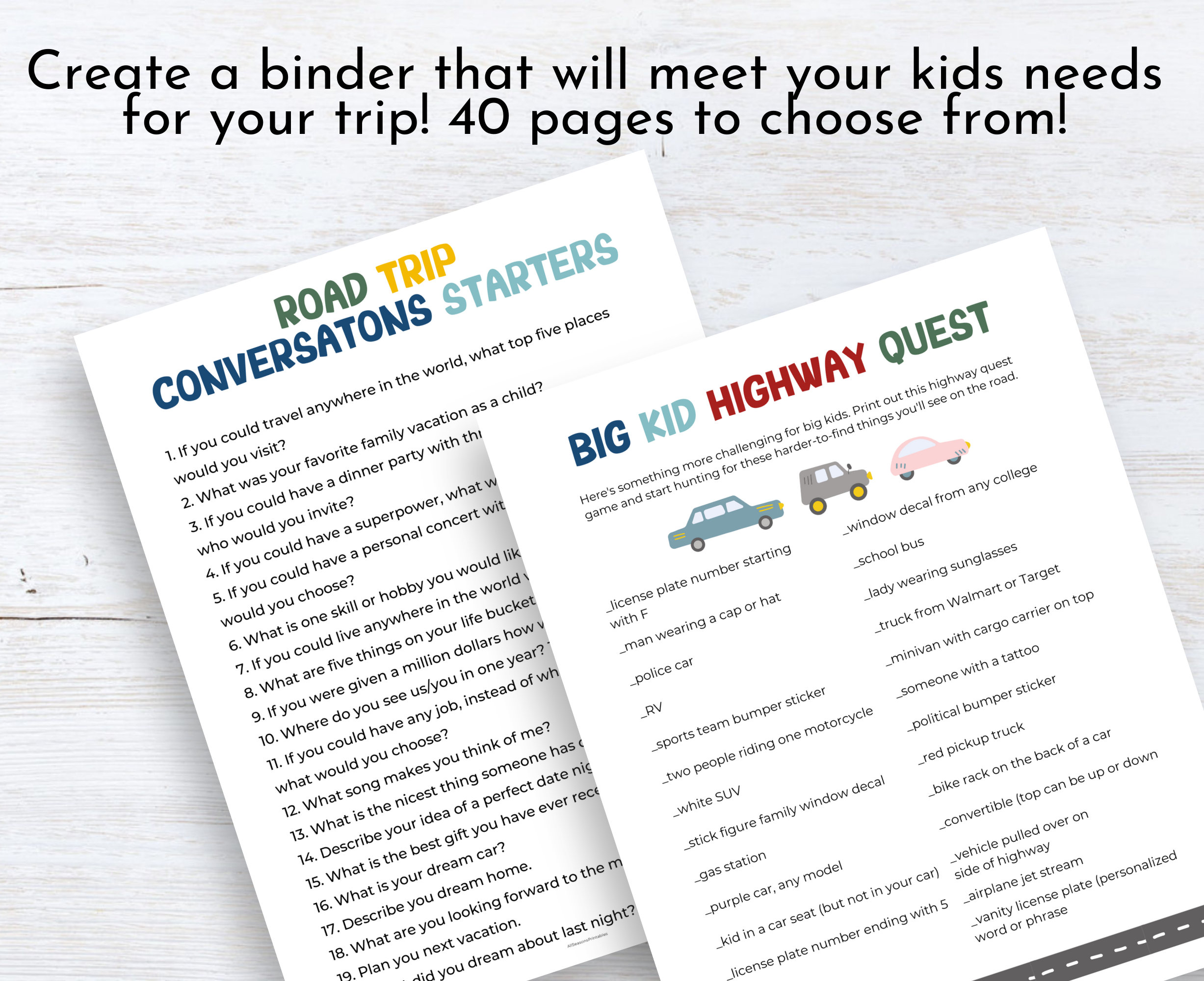 Road Trip Activity Pack Printable | Road Trip Activities for Kids ...