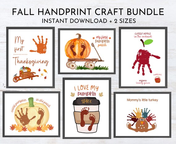 Fall Handprint Craft Autumn Handprint Activity DIY Newborn - Etsy