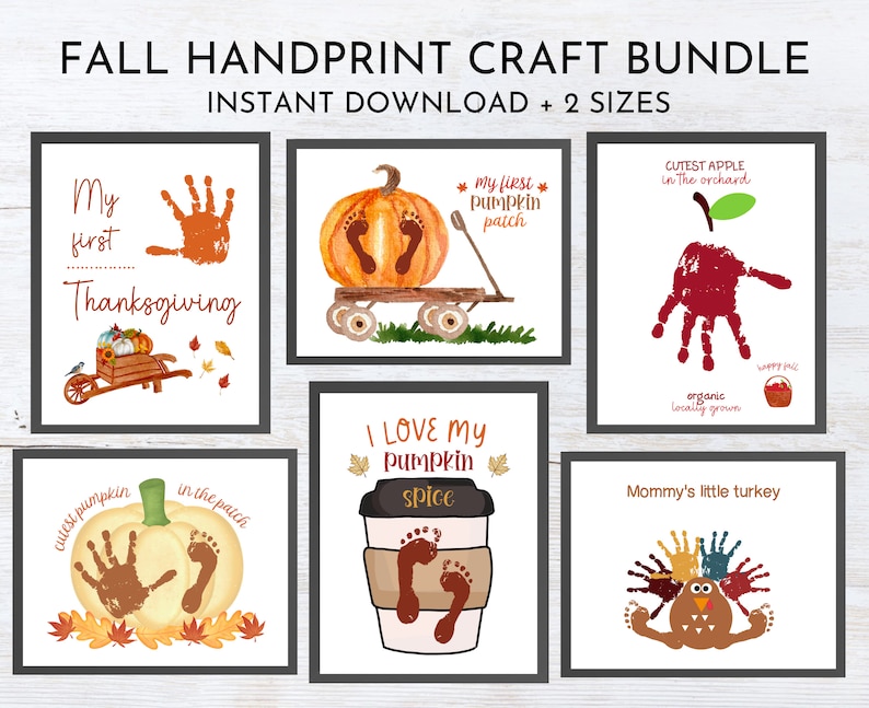Fall Handprint Craft Autumn Handprint Activity DIY Newborn - Etsy