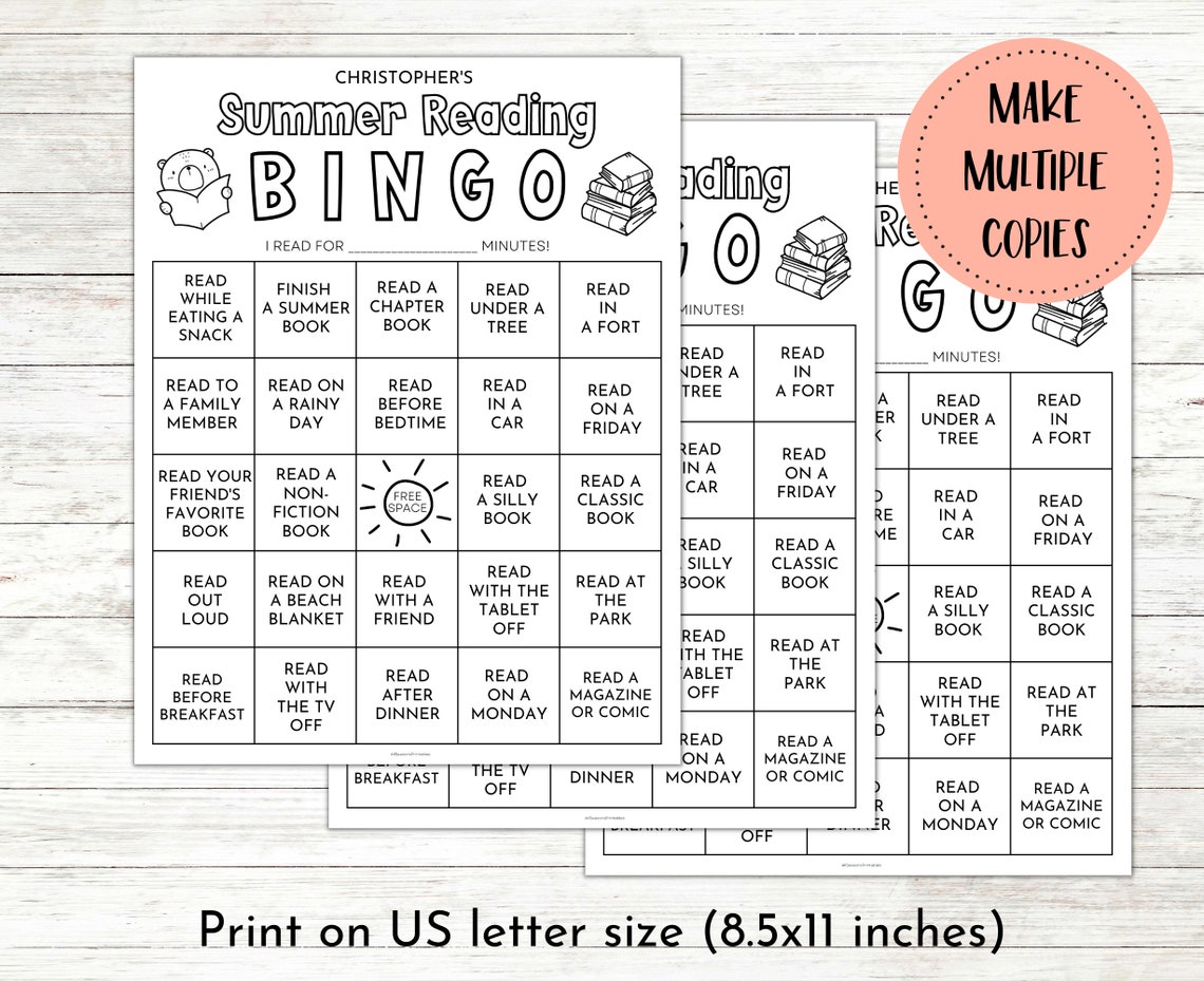 Summer Reading Bingo Challenge Printable | Summer Reading Bingo Sheet ...
