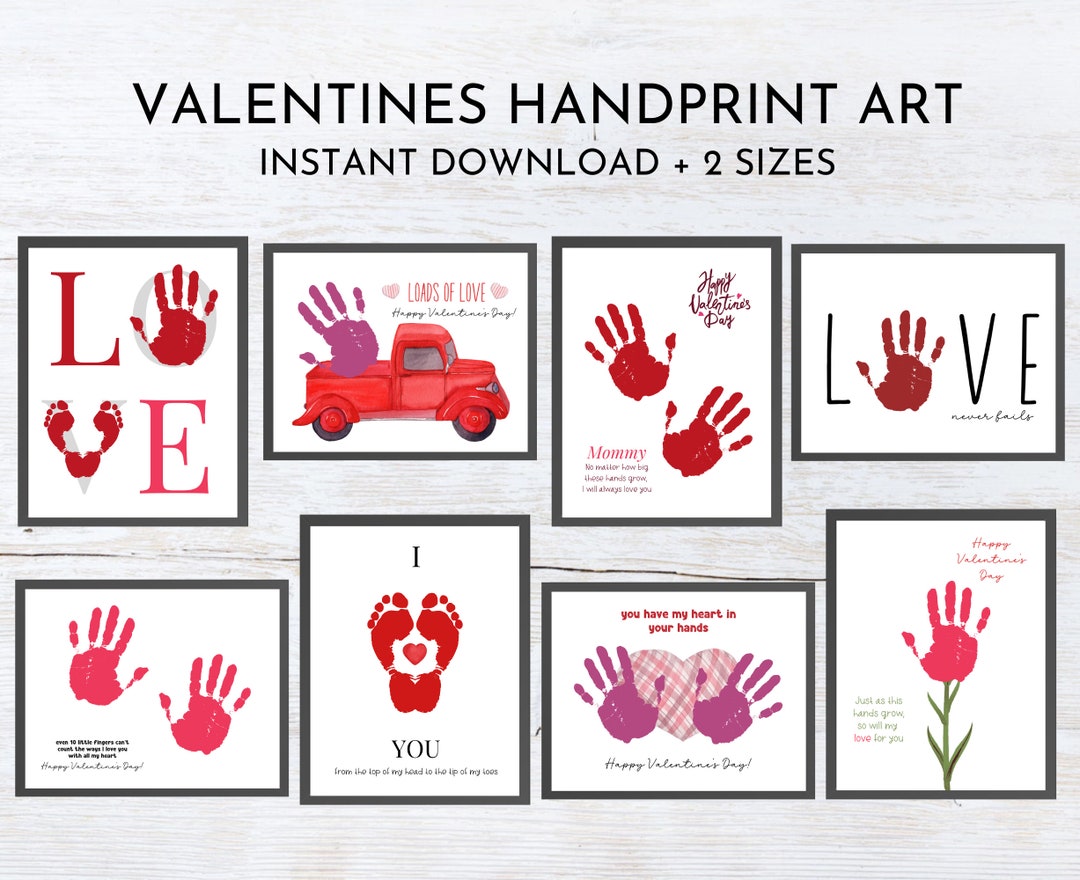 Valentines Handprint Art Valentine Handprint Craft for Kids - Etsy