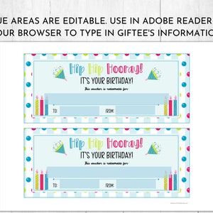 Birthday Voucher Editable | Custom Birthday Voucher | Birthday ...