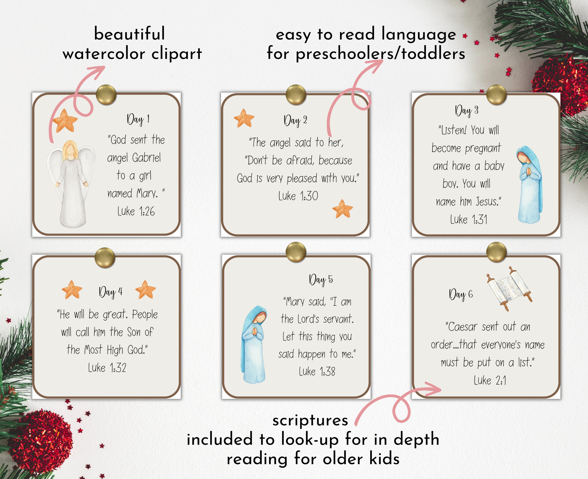 Kids Nativity Advent Calendar Printable | Advent Calendar for Kids ...
