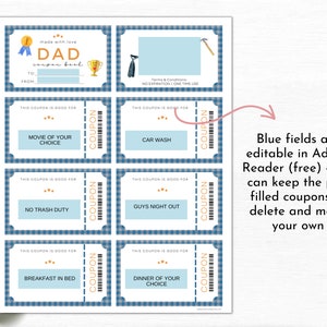 Dad Coupon Book | Father's Day Coupon Book | Printable Coupons for Dad ...