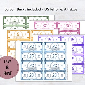 Editable Screen Time Checklist | How to Earn Screen Time Chart | Daily ...