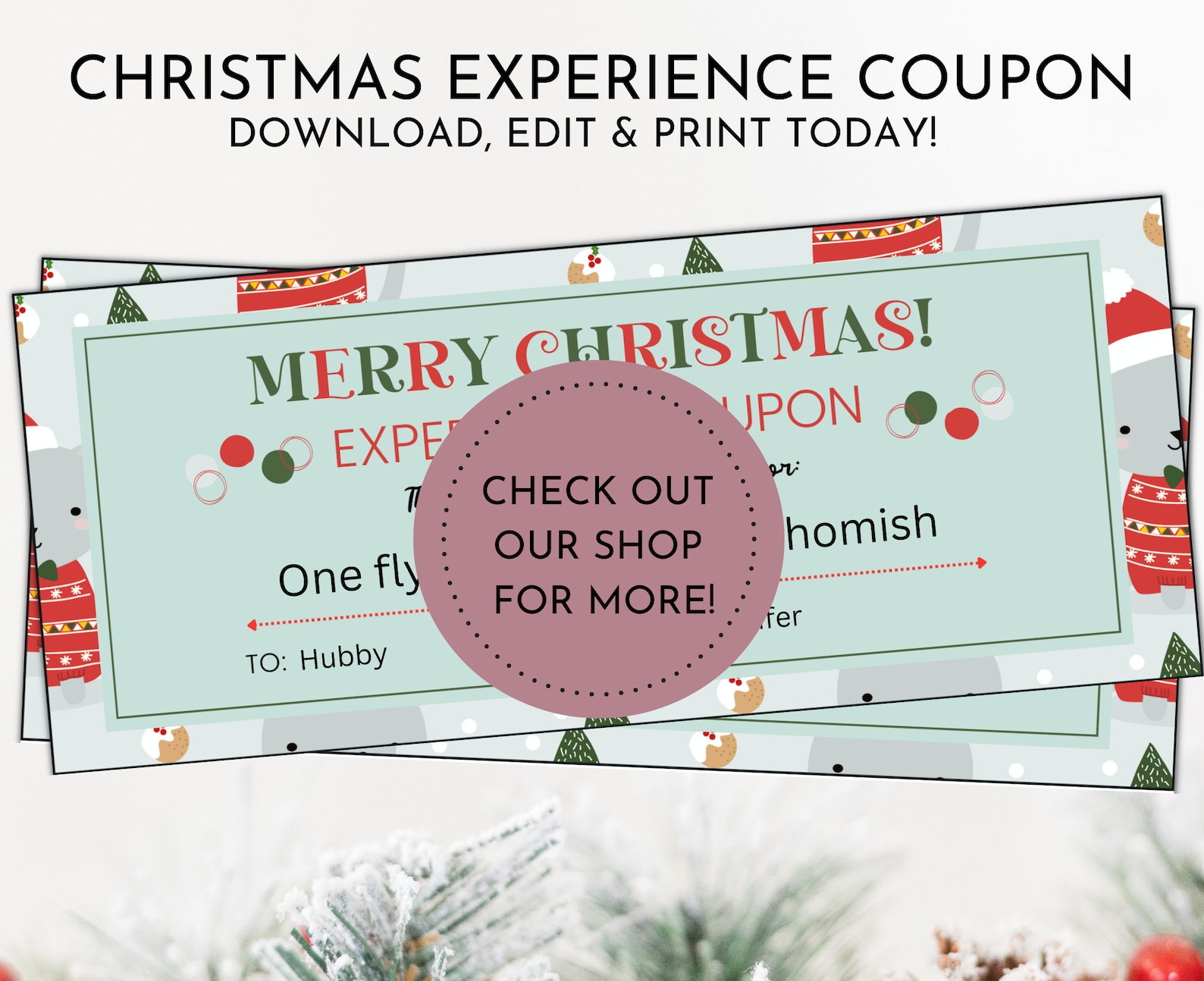 Kids Christmas Coupon Book Printable Christmas Coupons - Etsy