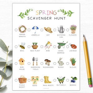 Spring Scavenger Hunt Printable | Spring Printable for Kids | Spring ...