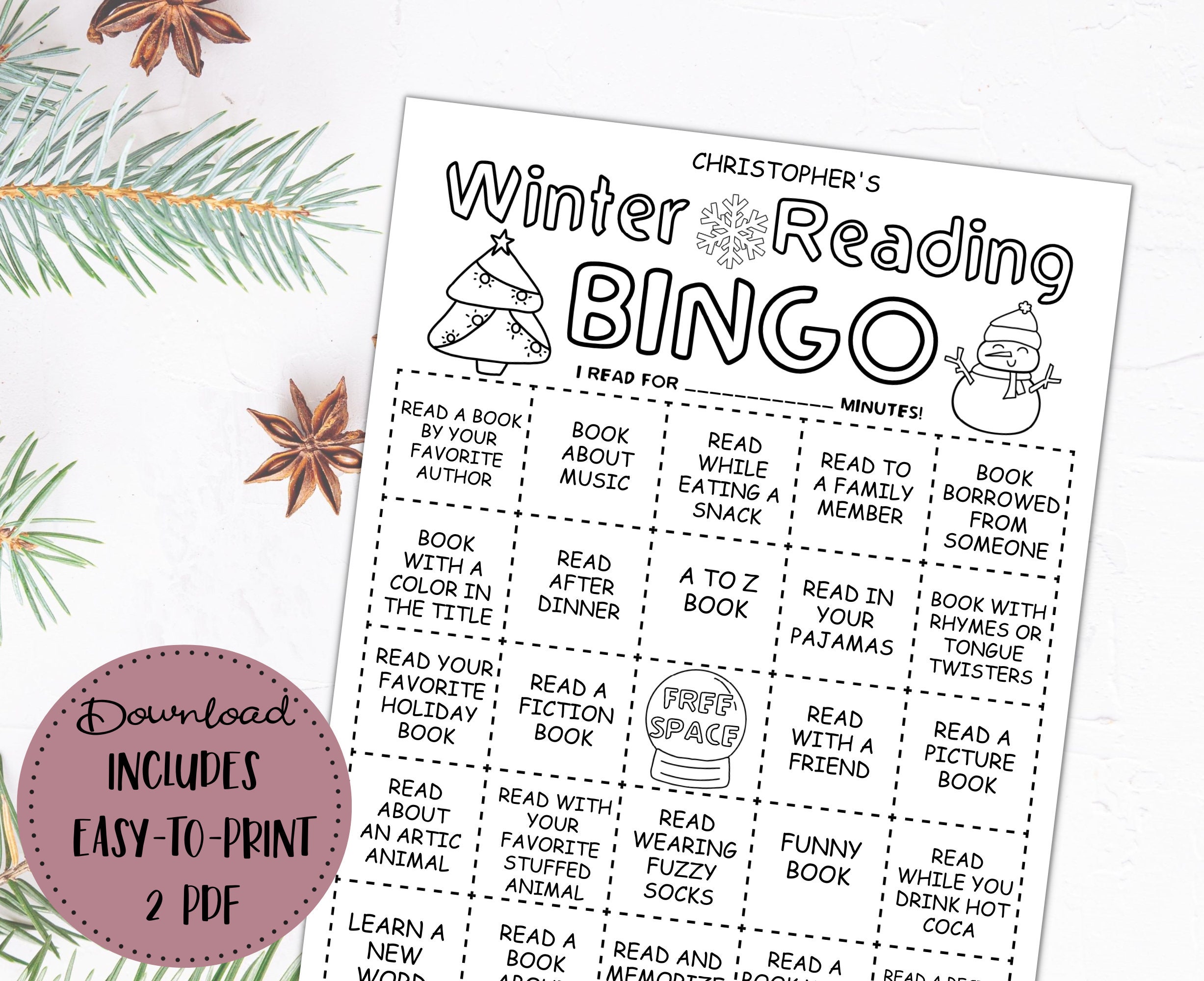 Winter Reading BINGO Challenge Winter Break Reading Challenge Winter ...