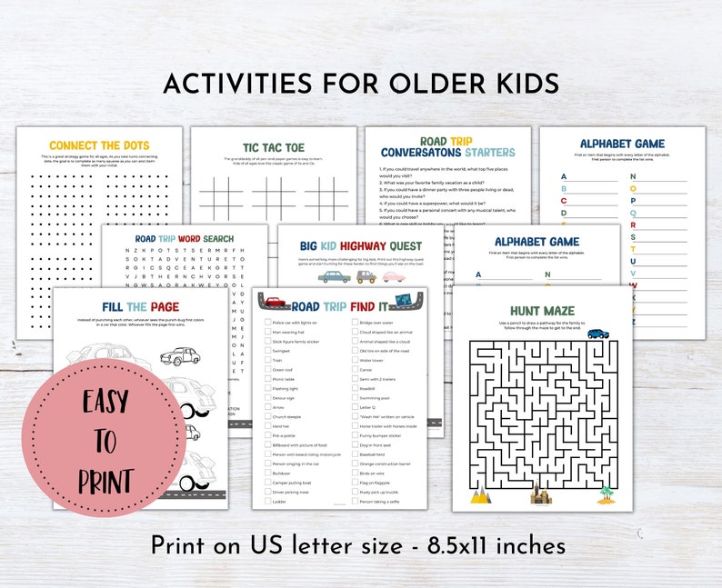 Road Trip Activity Pack Printable | Road Trip Activities for Kids ...