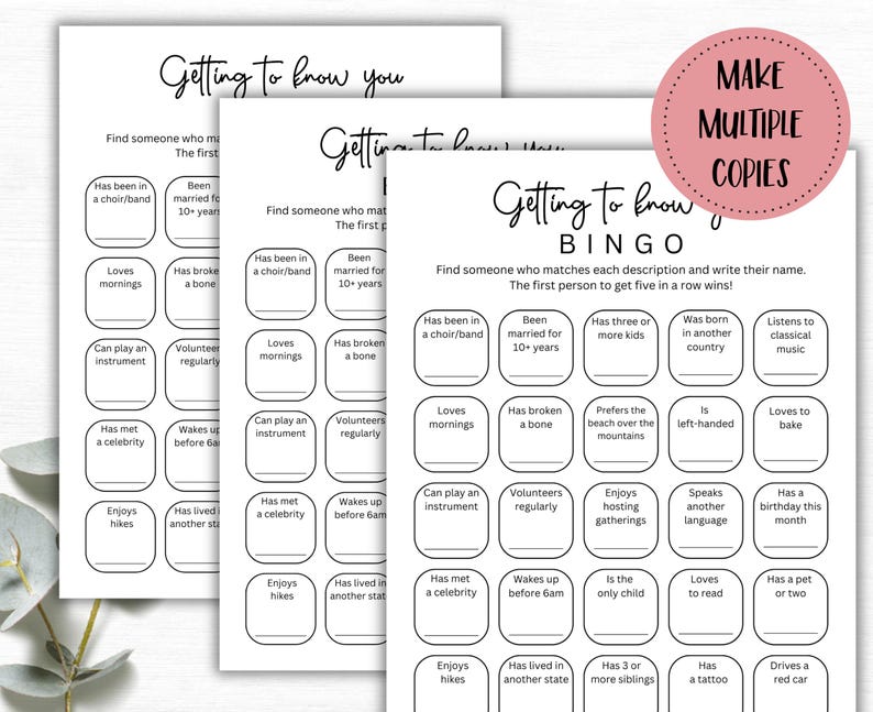 Getting to Know You Bingo Editable, Find Someone Who Bingo, Team ...