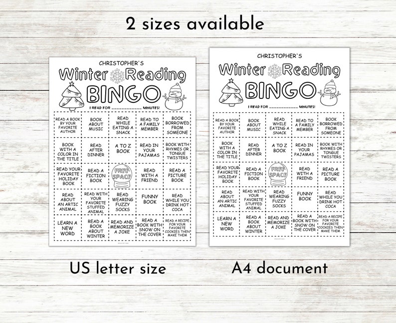 Winter Reading BINGO Challenge Winter Break Reading Challenge Winter ...