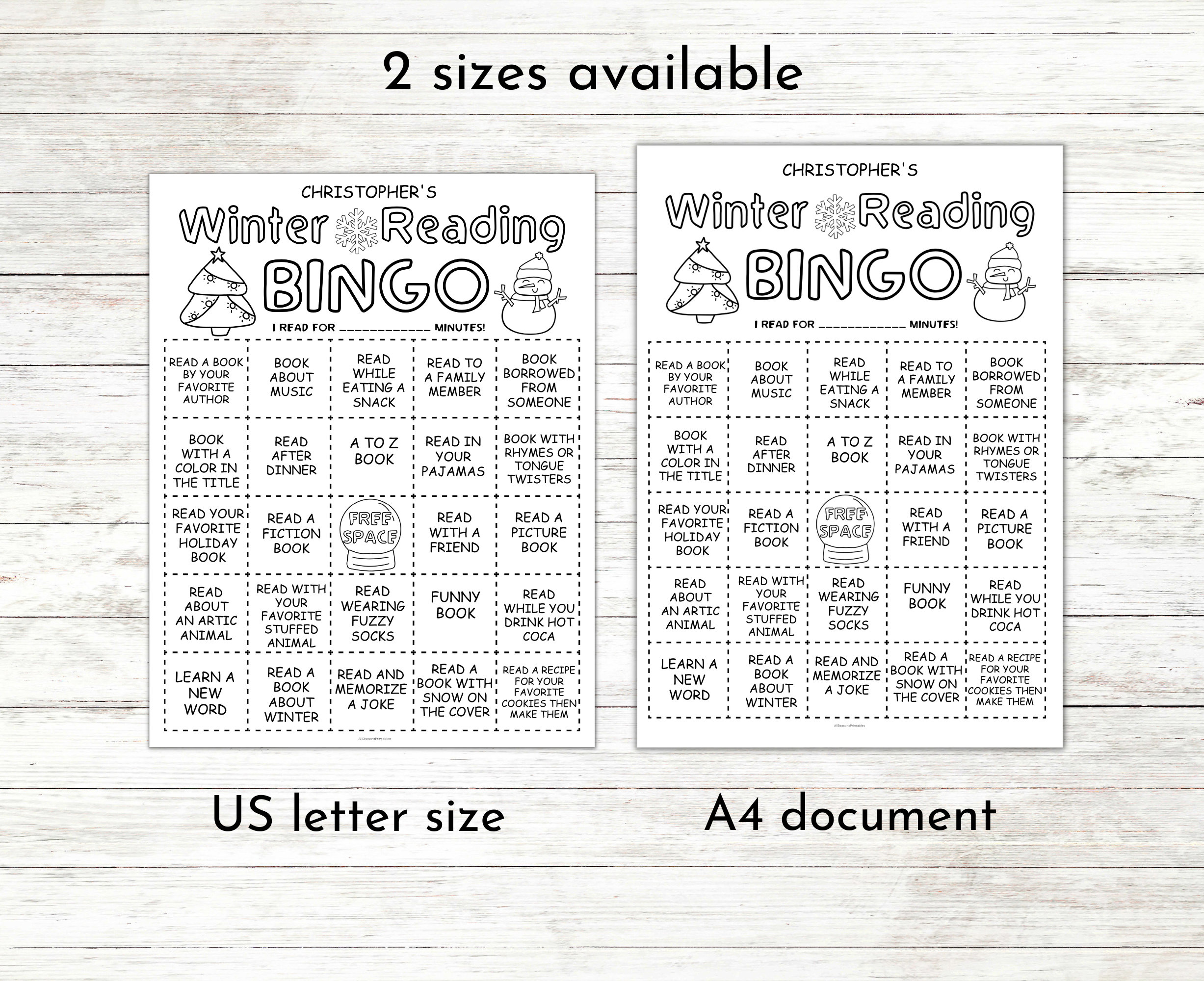 Winter Reading BINGO Challenge Winter Break Reading Challenge Winter ...