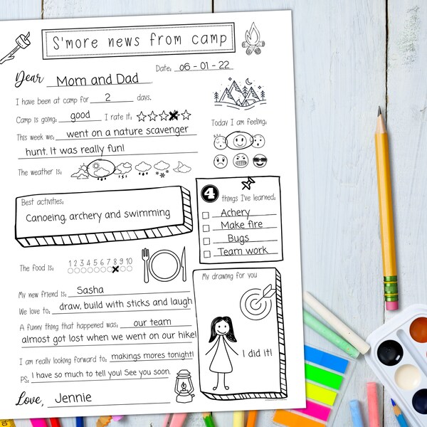 Letter From Camp Printable - Etsy