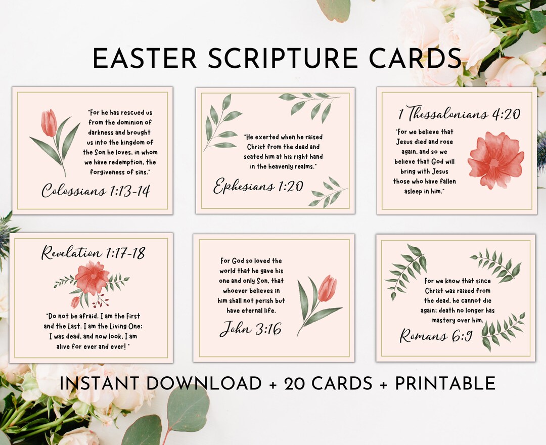 EASTER SCRIPTURE CARDS Christian Easter Cards Easter Cards - Etsy