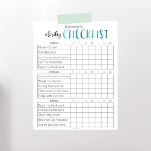 Kids Daily Checklist Editable | Kids Routine Chart | Kids ...