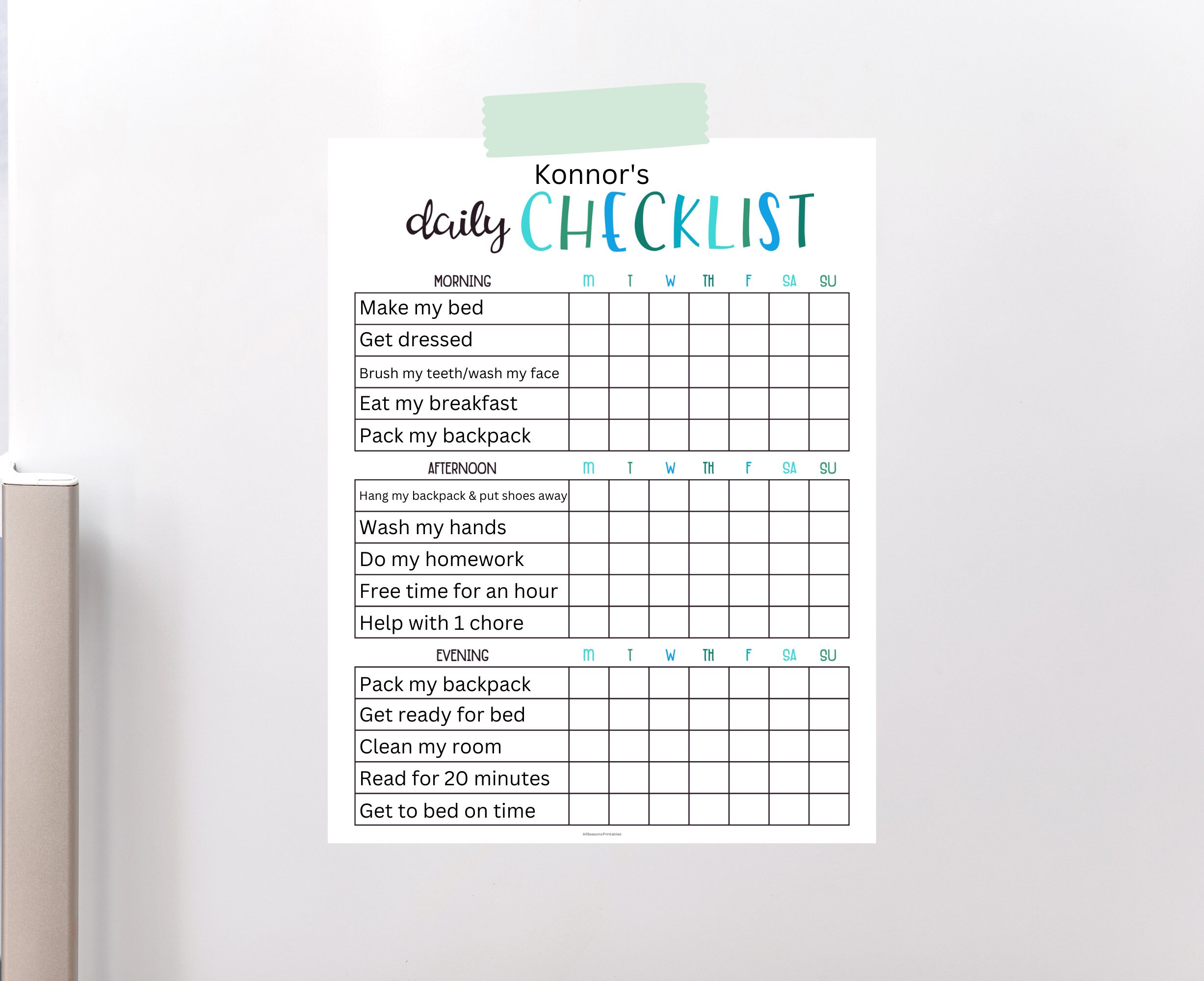 Kids Daily Checklist Editable | Kids Routine Chart | Kids ...