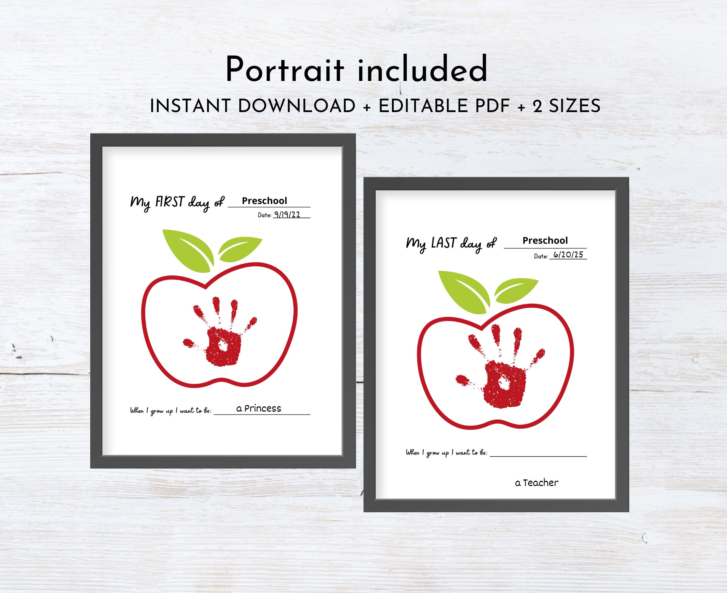First Day of School Apple Handprint Craft | Back to School Handprint ...