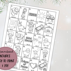 Nativity Advent Coloring Countdown | Printable Advent Calendar for Kids ...