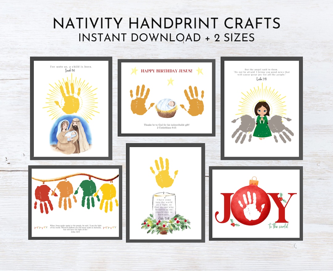 Christmas Nativity Handprint Art | Nativity Scene Handprint Crafts ...