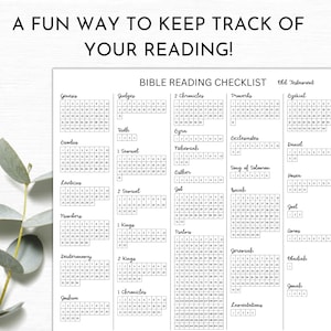 Bible Reading Checklist | Bible Reading Plan | 365 Days of the Bible | Bible Book Tracker ...
