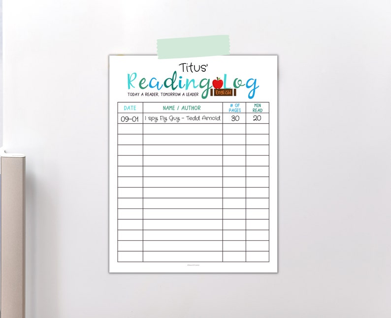 Reading Log for Kids Reading Log Printable Book Tracker - Etsy