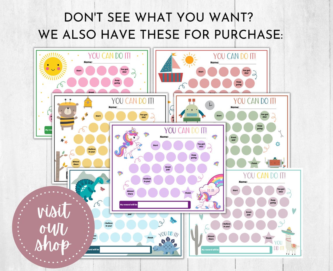 Reward Chart for Kids Editable Reward Chart Robots - Etsy