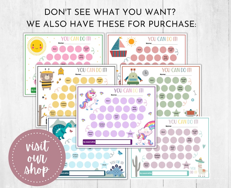 Reward Chart for Kids Editable Reward Chart Robots - Etsy