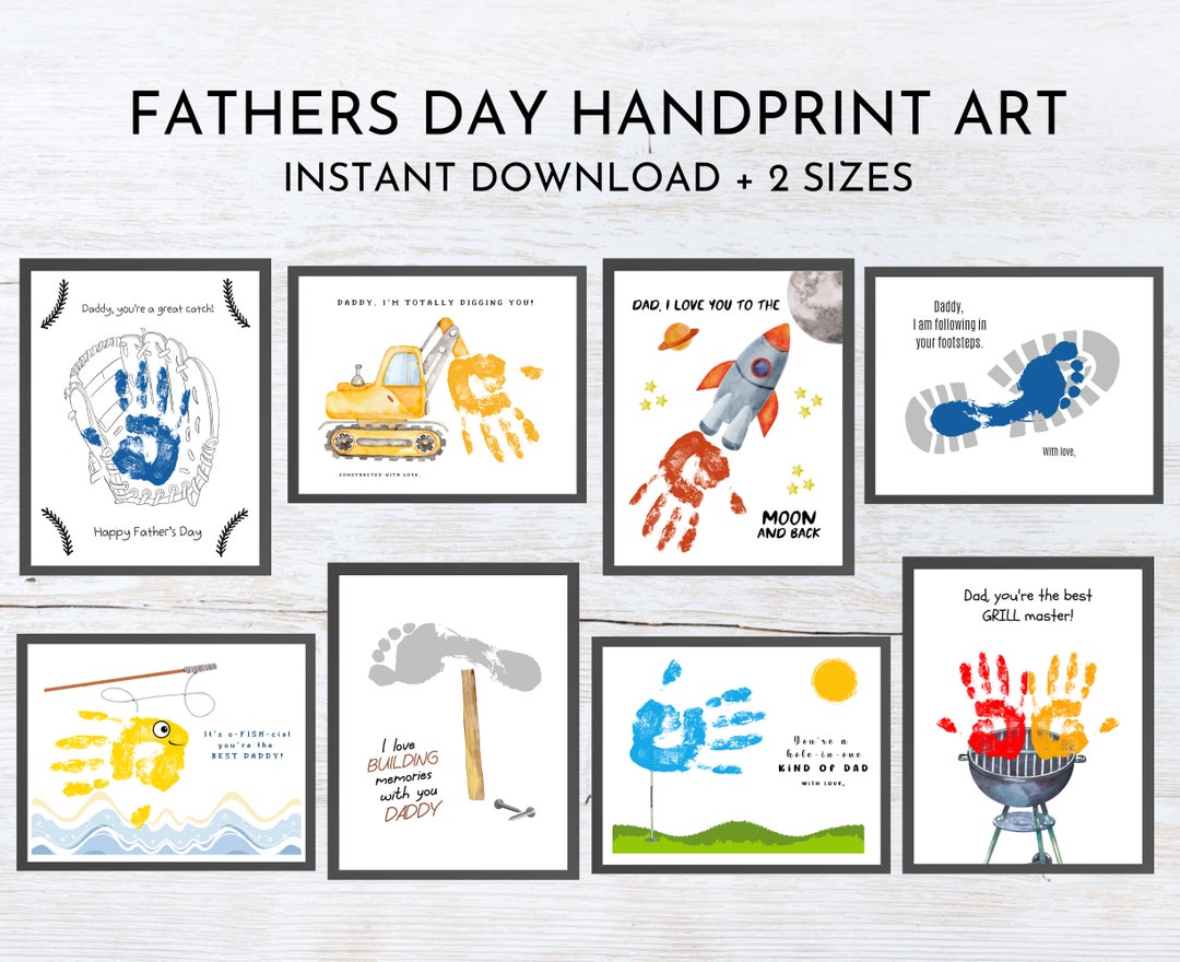 Father's Day Handprint Craft Printable, Handprint Birthday Gift for Dad ...